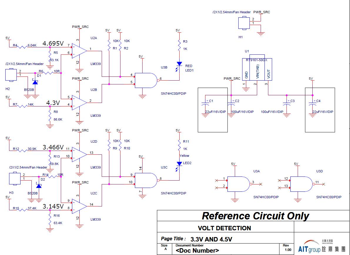 使用LM339比較器和HC00 NAND Gate實現” 目視電壓檢測 “工作 - 大大通(繁體站)