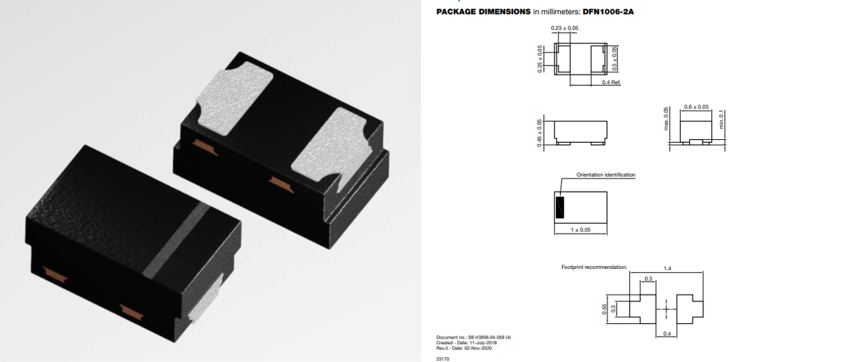 Vishay DFN1006 小尺寸封装产品，可以有效的替代传统 SOT-23 小信号稳压管，肖特基及 ESD 保护二极管 - 大大通