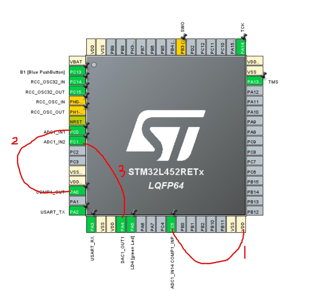 关于STM32L452RET6 比较器&DAC&GPIO&ADC&USART2复合工程 - 大大通(简体站)