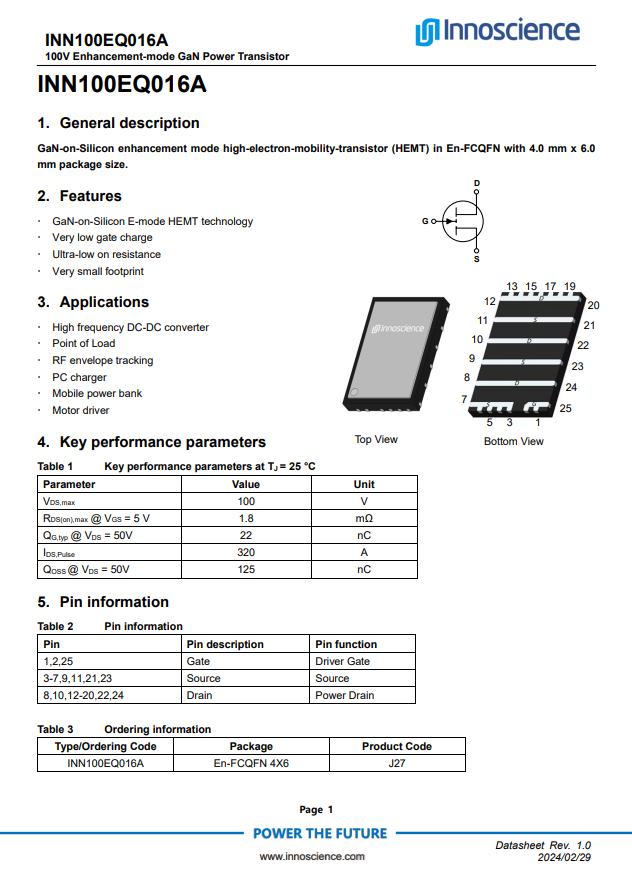 英诺赛科 100-150V 推出 Topside cooling 封装En-FCQFN GaN - 大大通(简体站)